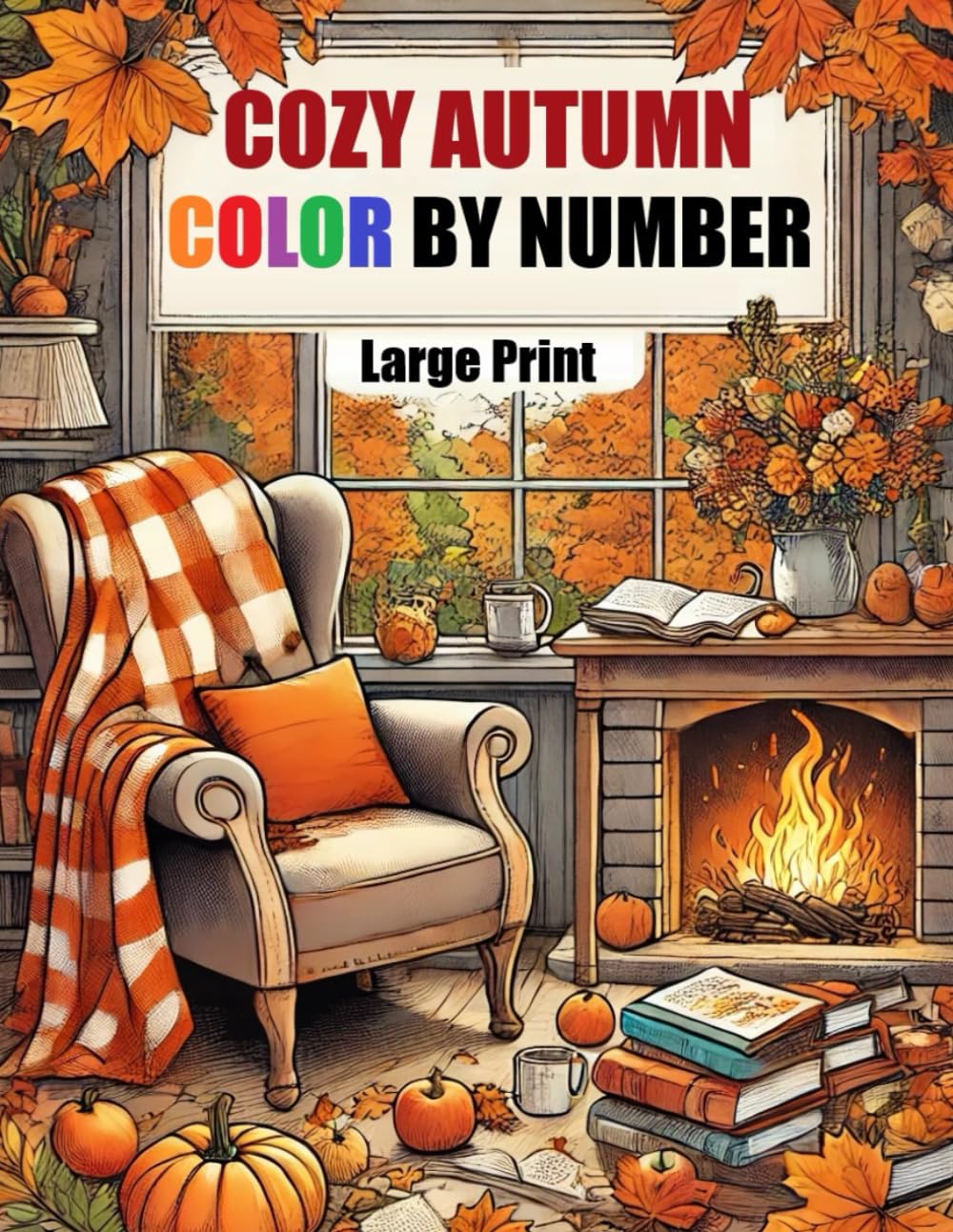Amazon.com: Cozy Autumn Color By Number Coloring Book: Large Print ...