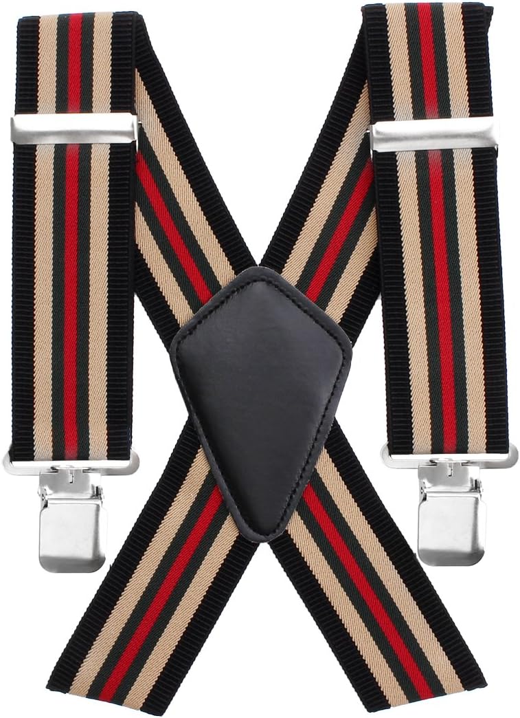 Aulola® Mens X Shape Braces Adjustable and Elastic Suspenders with A ...
