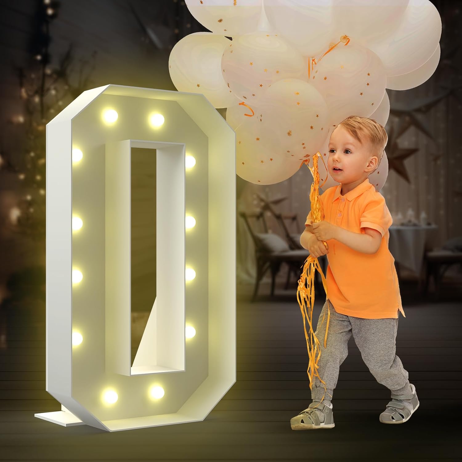 Amazon.com: Qiushui 3FT Marquee Light Up Numbers, Giant Marquee Number ...