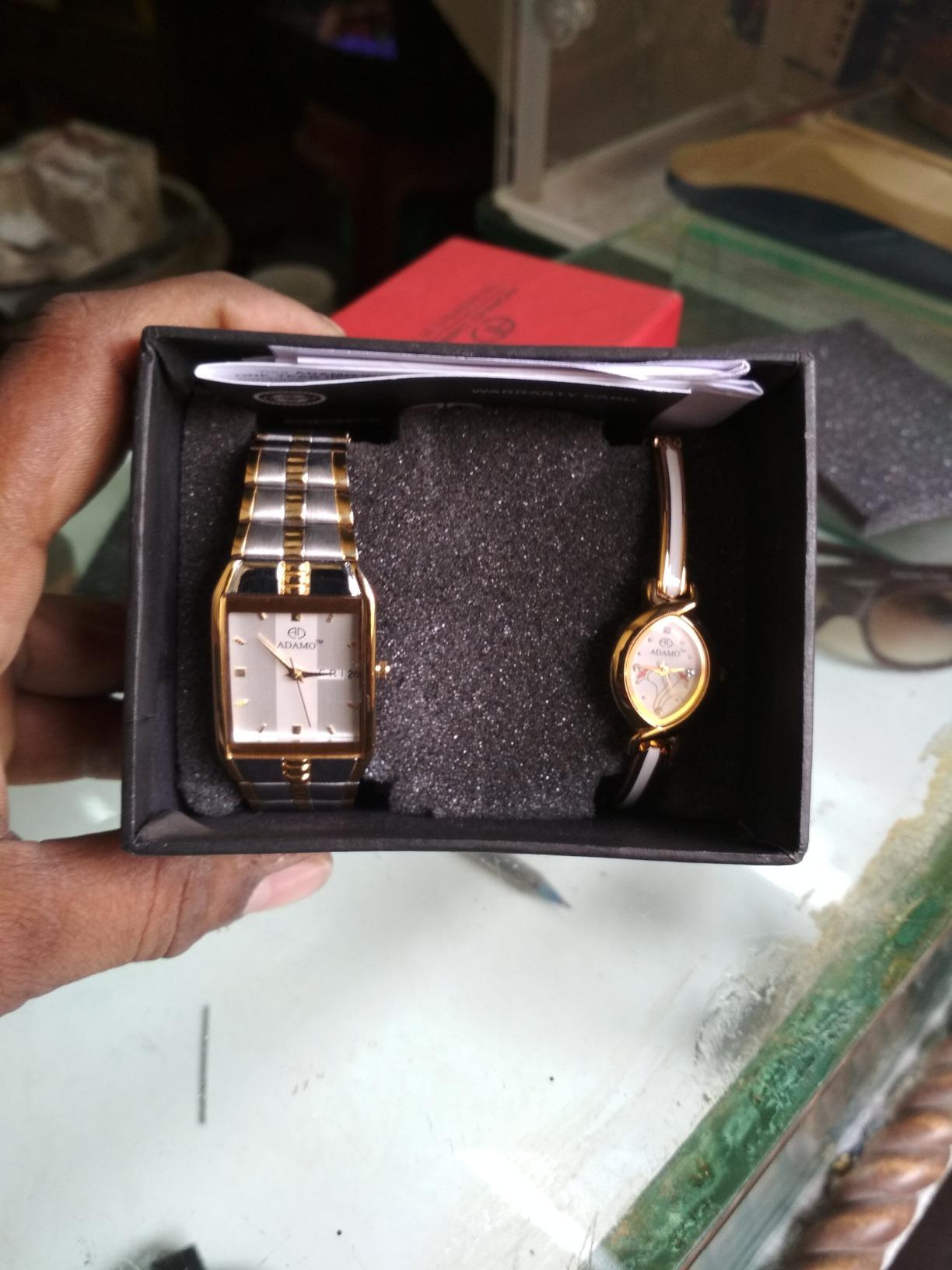 ADAMO Legacy Analogue White Dial Couple's Watch - 9151Bm01-2251Ym01 ...