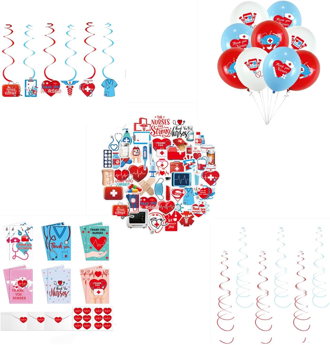Amazon.com: LOONELO Nurses Week 93pcs Party Decoration Sets with ...