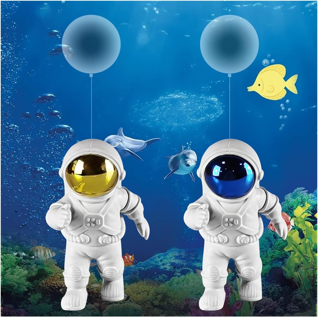 Amazon.com: Oooct Astronaut Statue Fish Tank Decor, Resin Spaceman ...