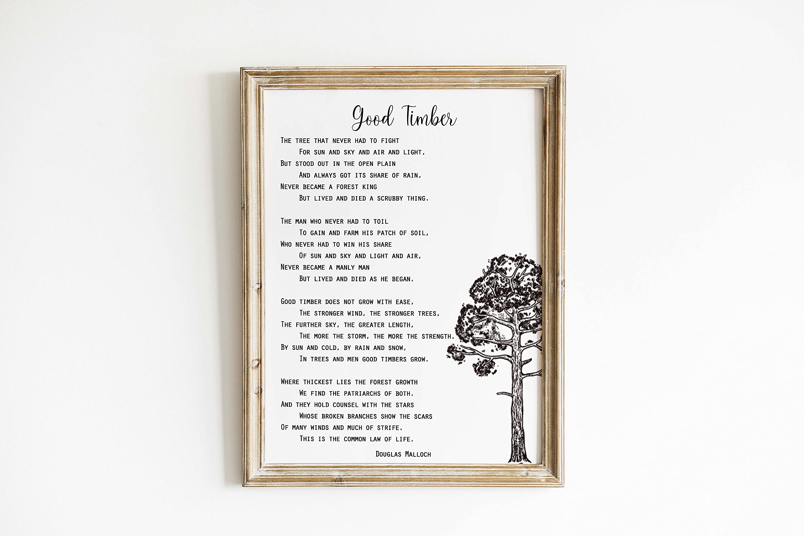 Good Vibes Good Timber Poem Print Douglas Malloch Poem Thomas ...