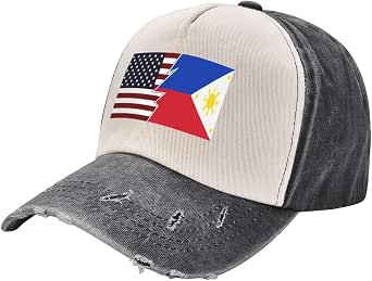 Torn Style American and The Philippines Flags Baseball Cap for Men ...