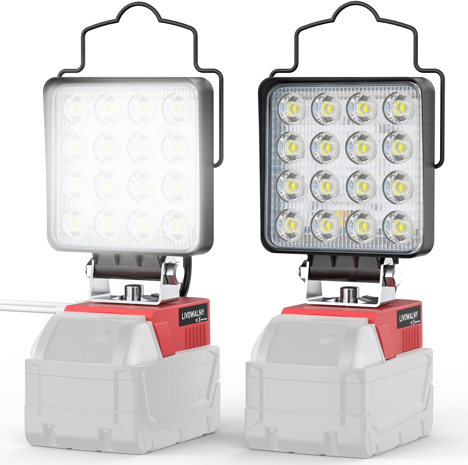 2PCS Cordless LED Work Light for Milwaukee 18V Battery, 120W 120000LM ...