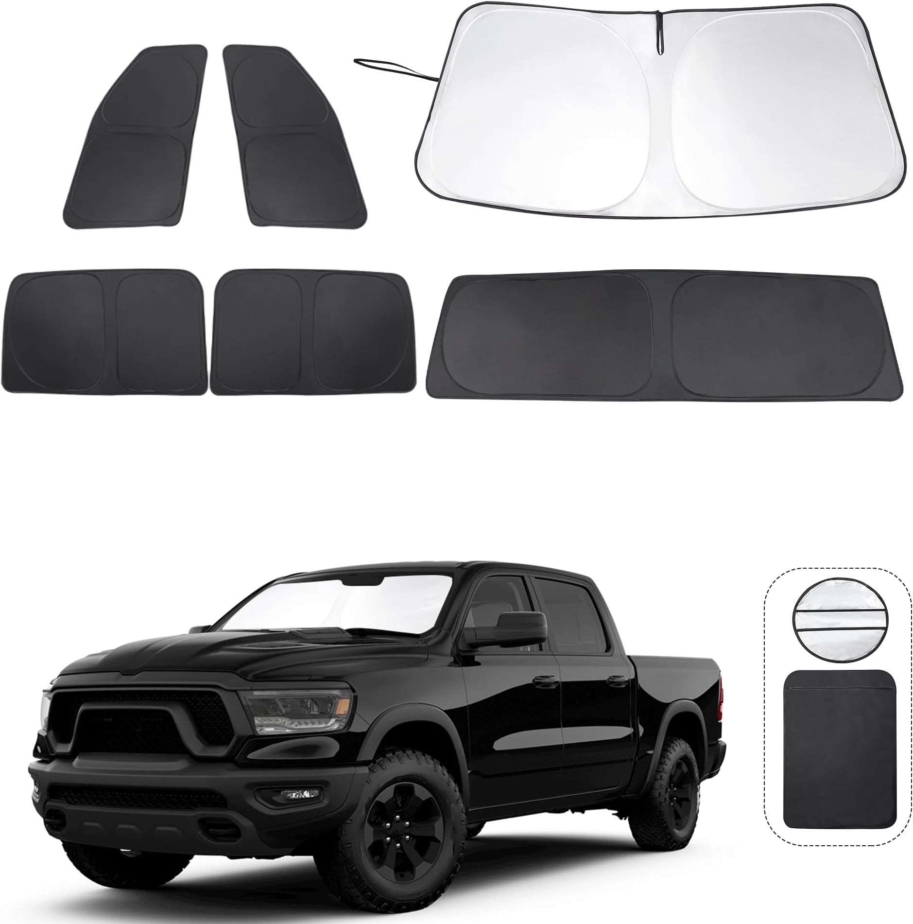 Amazon.com: TINGLU Window Shades for Dodge RAM 1500 2019-2025 CrewCab ...