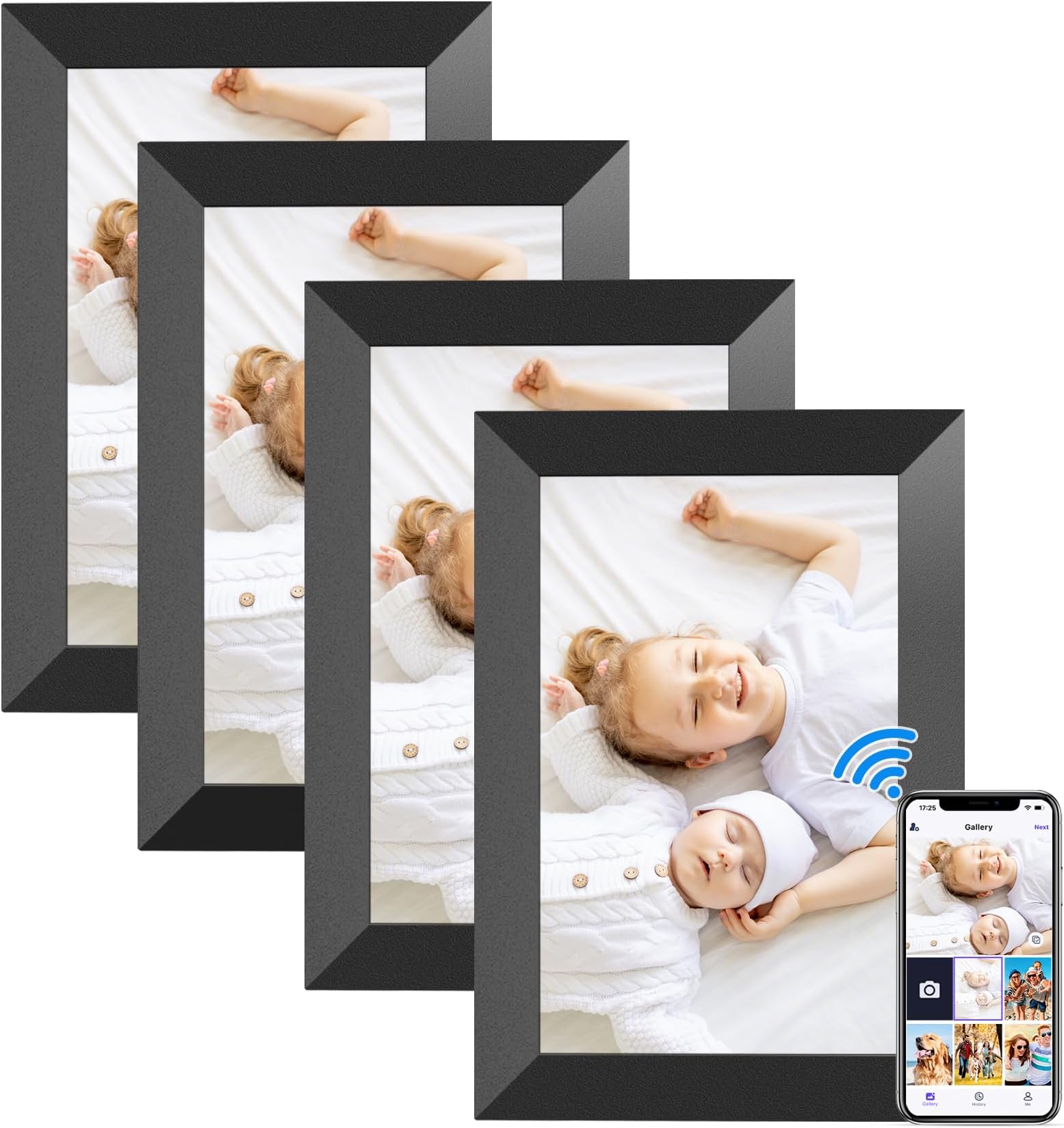 Amazon.com : BIGASUO 10.1 Inch WiFi Digital Picture Frame, IPS HD Touch ...