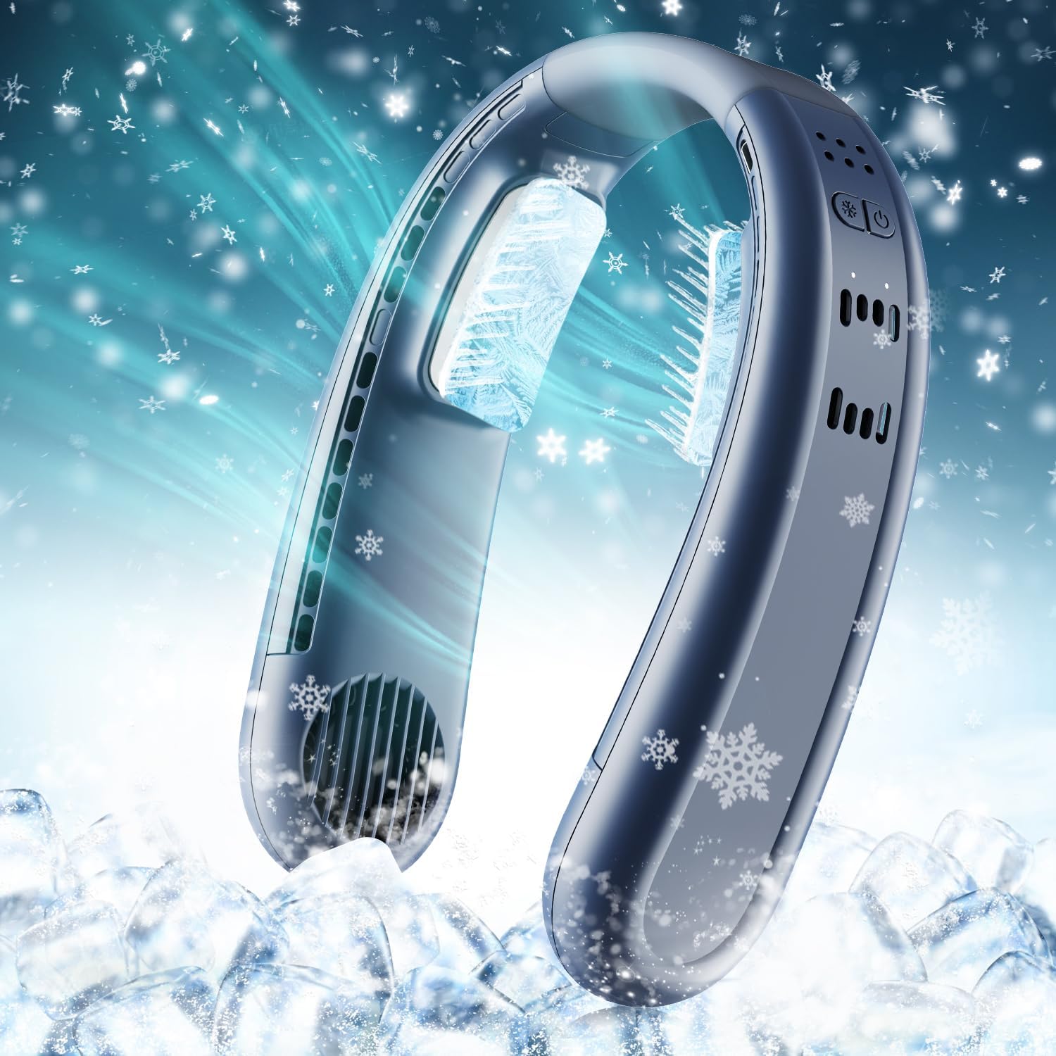 Amazon | Jawhock 羽根なし冷却ネックファン ハンズフリー 半導体冷却チップハンギング USBファン 4000mAh 充電式電池 ...