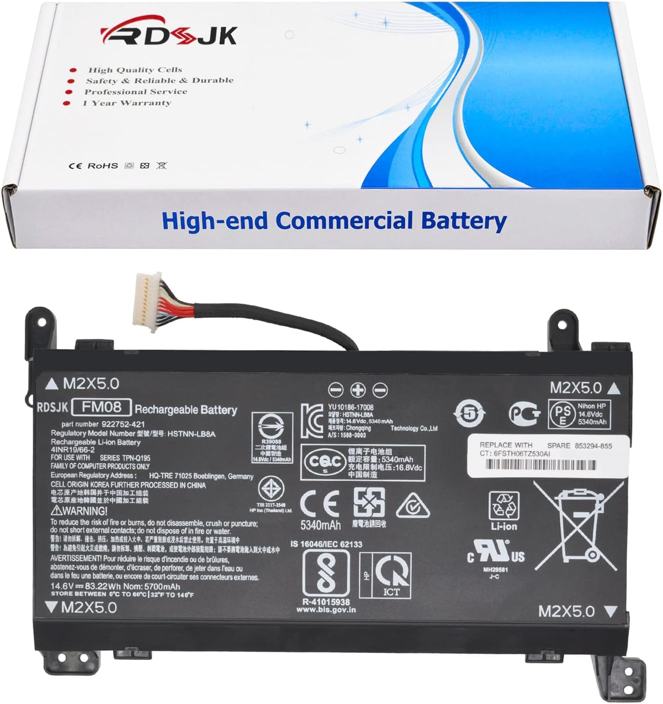 Amazon.com: FM08 Laptop Battery for HP Omen 17-AN013TX 17-AN014TX 17 ...