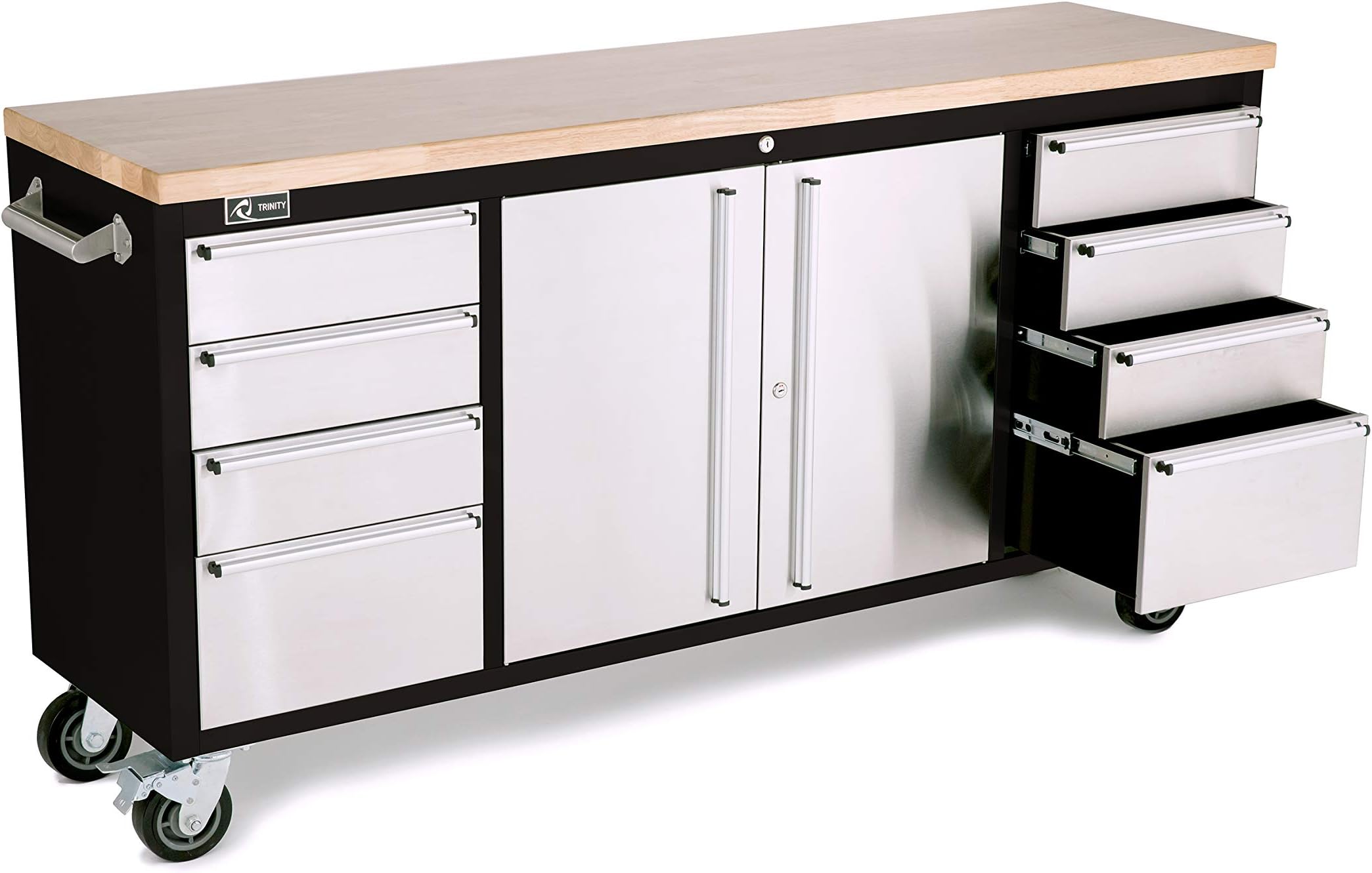 Trinity 72" Black Rolling Workbench - Amazon.com