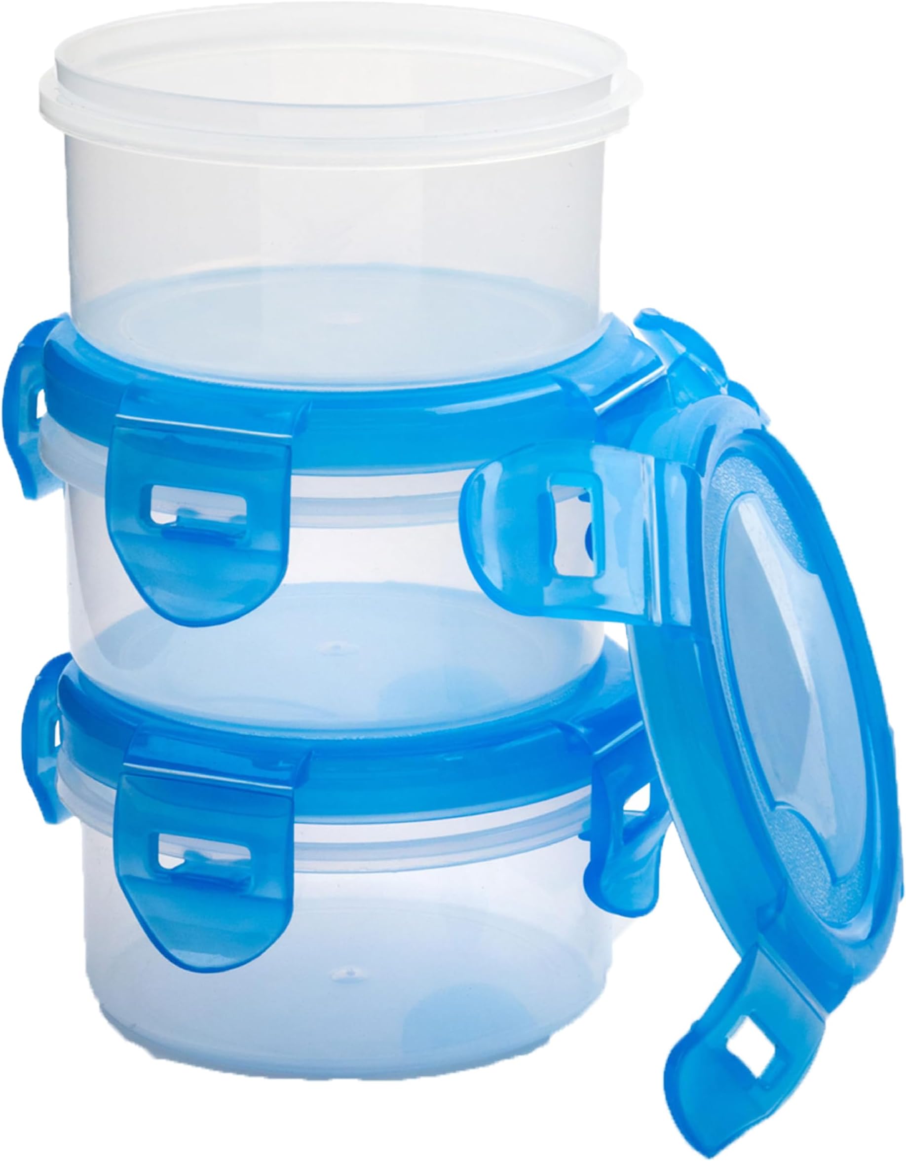 HOMESHOPA 3 Pack Round Plastic Food Storage Containers 100ml, Leak ...