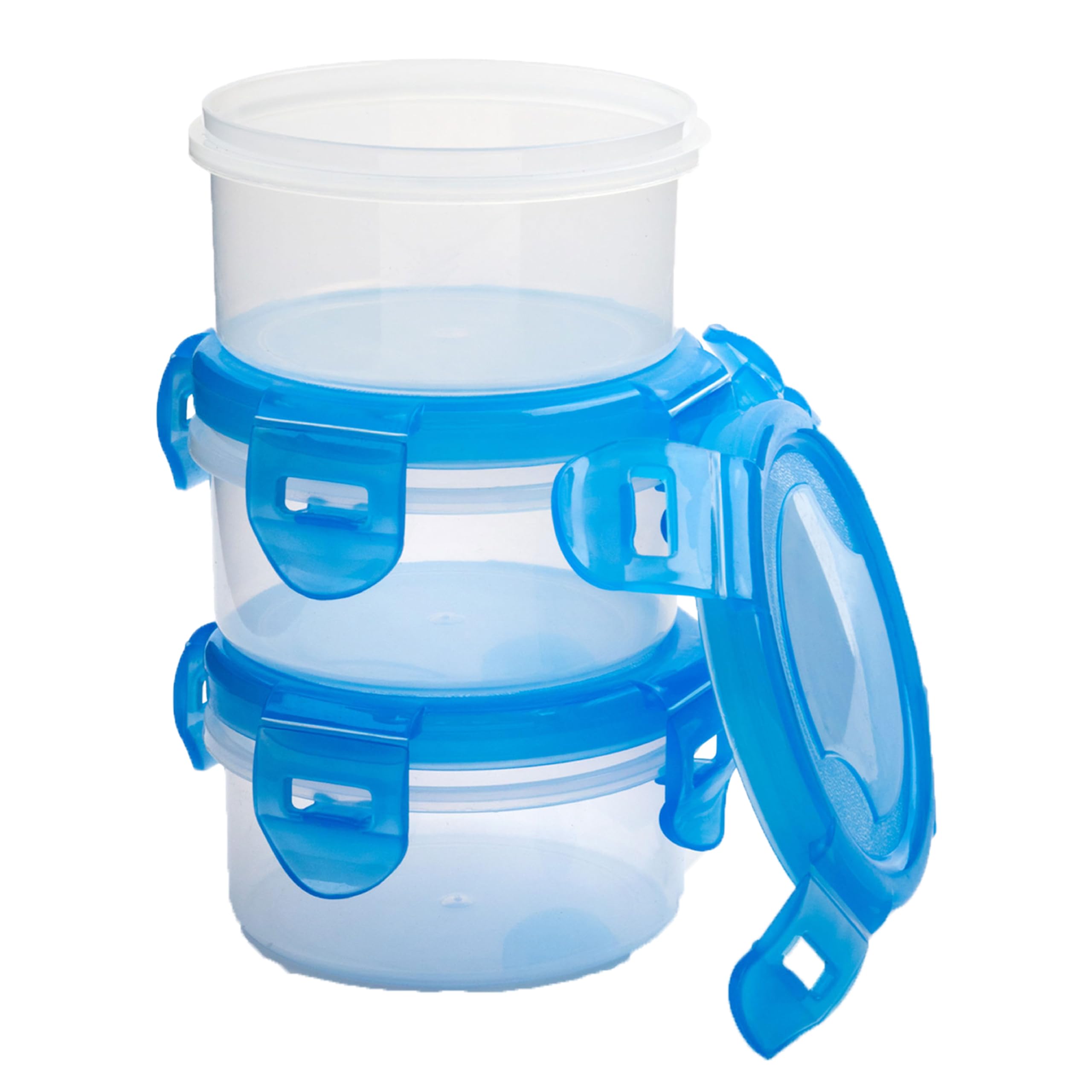 HOMESHOPA 3 Pack Round Plastic Food Storage Containers 100ml, Leak ...