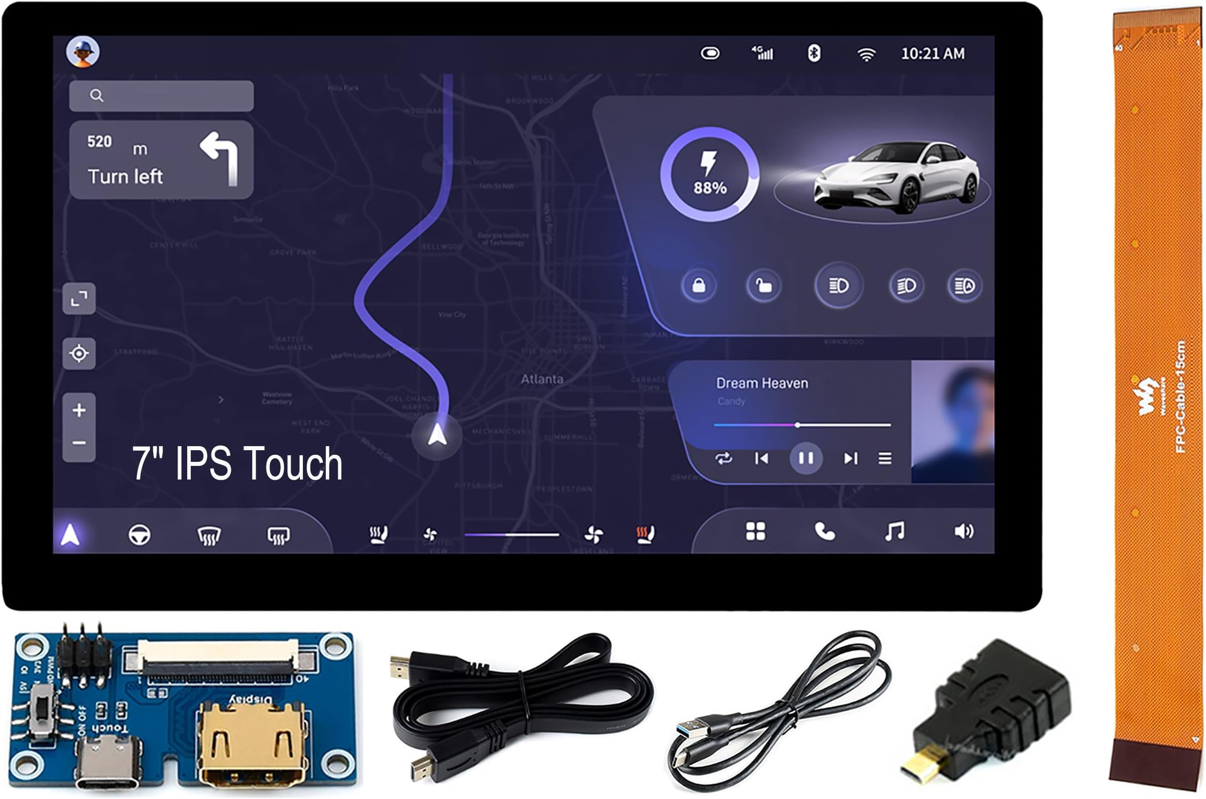 Amazon.com: waveshare 7inch IPS LCD Capacitive Touch Display 1024x600, Integrated Thin and Light ...