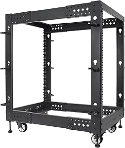 Amazon.com: RIVECO 15U Server Rack Adjustable Depth Network 4 Post Cabinet Open Frame with ...