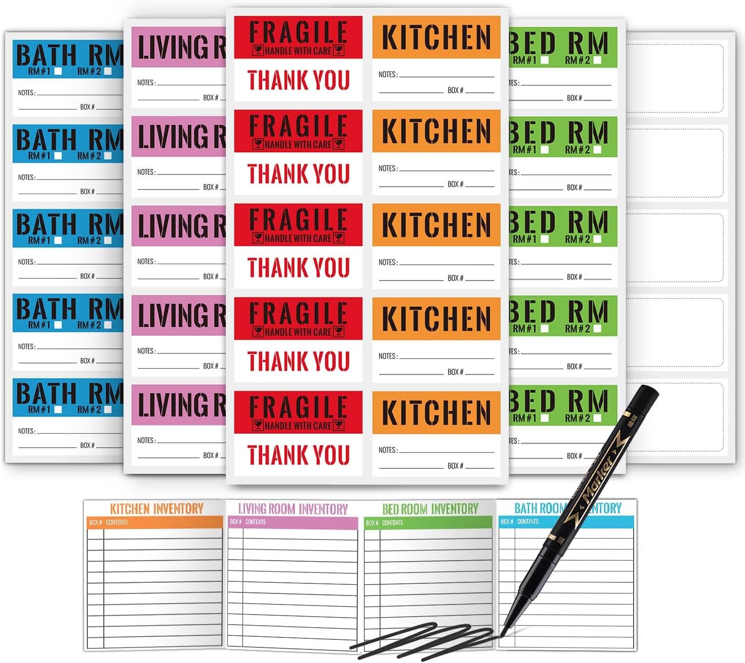 Amazon.com : Removable Home Moving Box Labels Moving House Labels, 240 ...