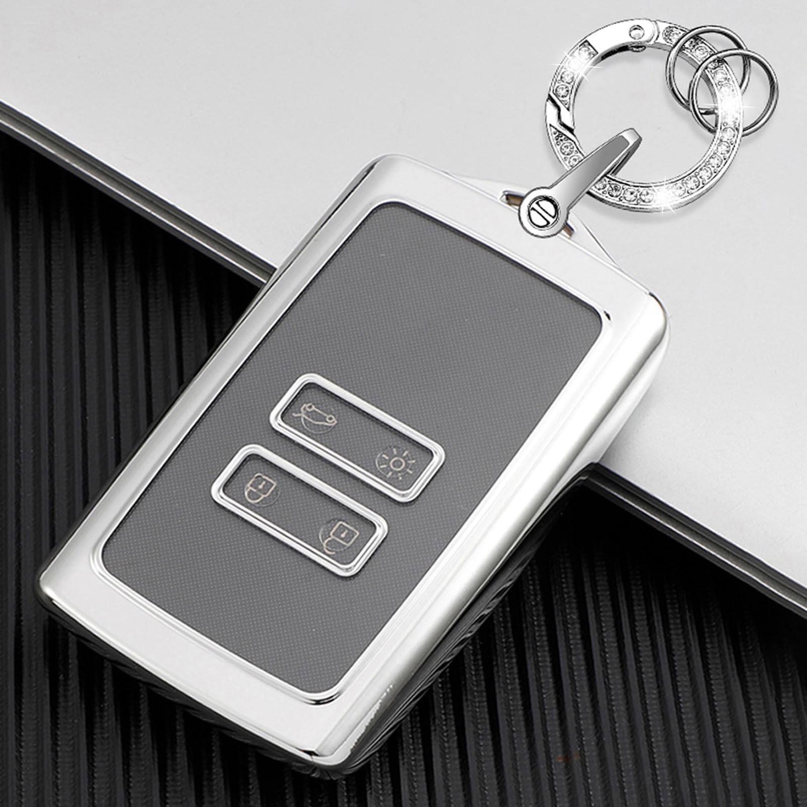 QIULIFAN Key Card Case for Renault Key Fob 4 Buttons TPU Key Cover with ...