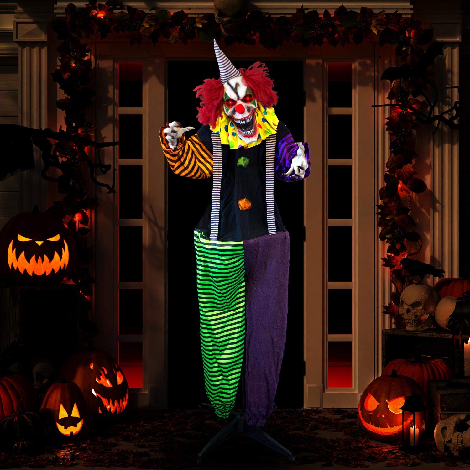 Animatronic S Presence 72" Animatronic Halloween Clown - Motion ...