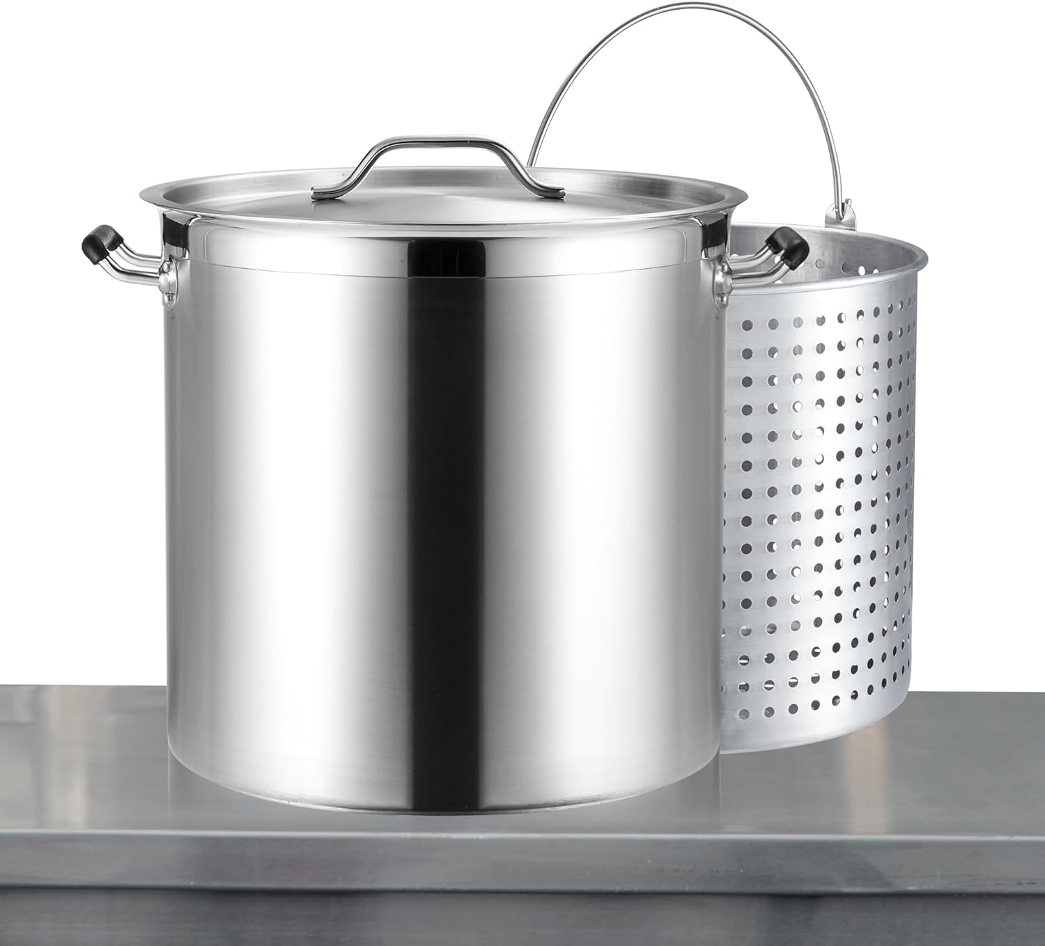 Amazon.com: CURTA 50 Quart Large Stock Pot with Lid and Basket, 18/8 ...