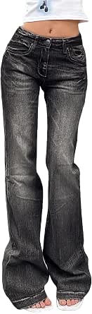 EMMIOL Women High Waisted Flare Jeans Y2K 90s Vintage Stretchy Bootcut ...