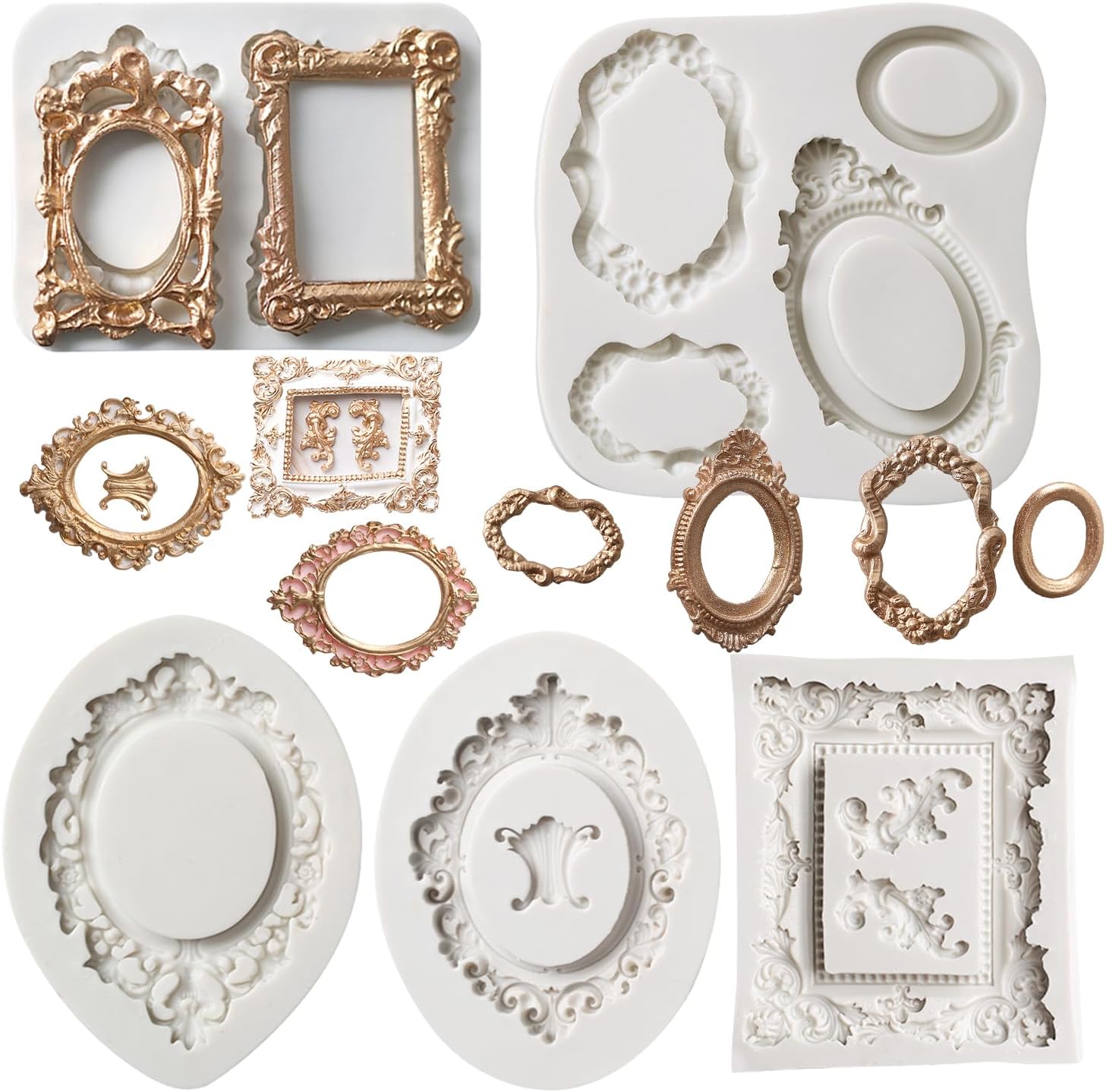 Amazon.com: Gold Fondant Silicone Molds, Golden Cake Decoration ...