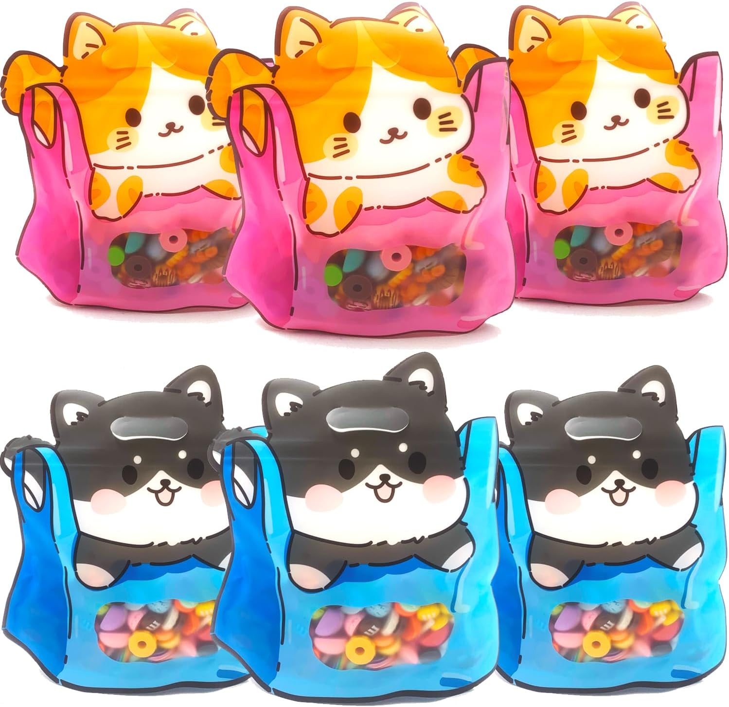 Amazon.com: 30Pack Cute Cat and Dog Gift Bag with Handle Cartoon Animal ...