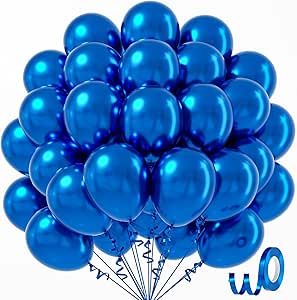 Amazon.com: Awenztech Globos azules metálicos de 12 pulgadas, globos de ...