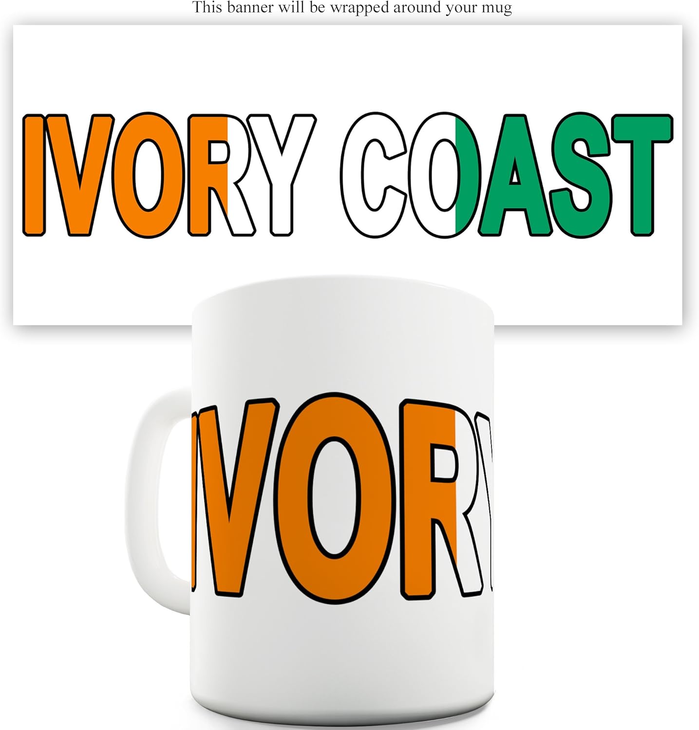 Amazon.com | Ceramic Novelty Gift Mug Ivory Coast Flag Football Soccer ...