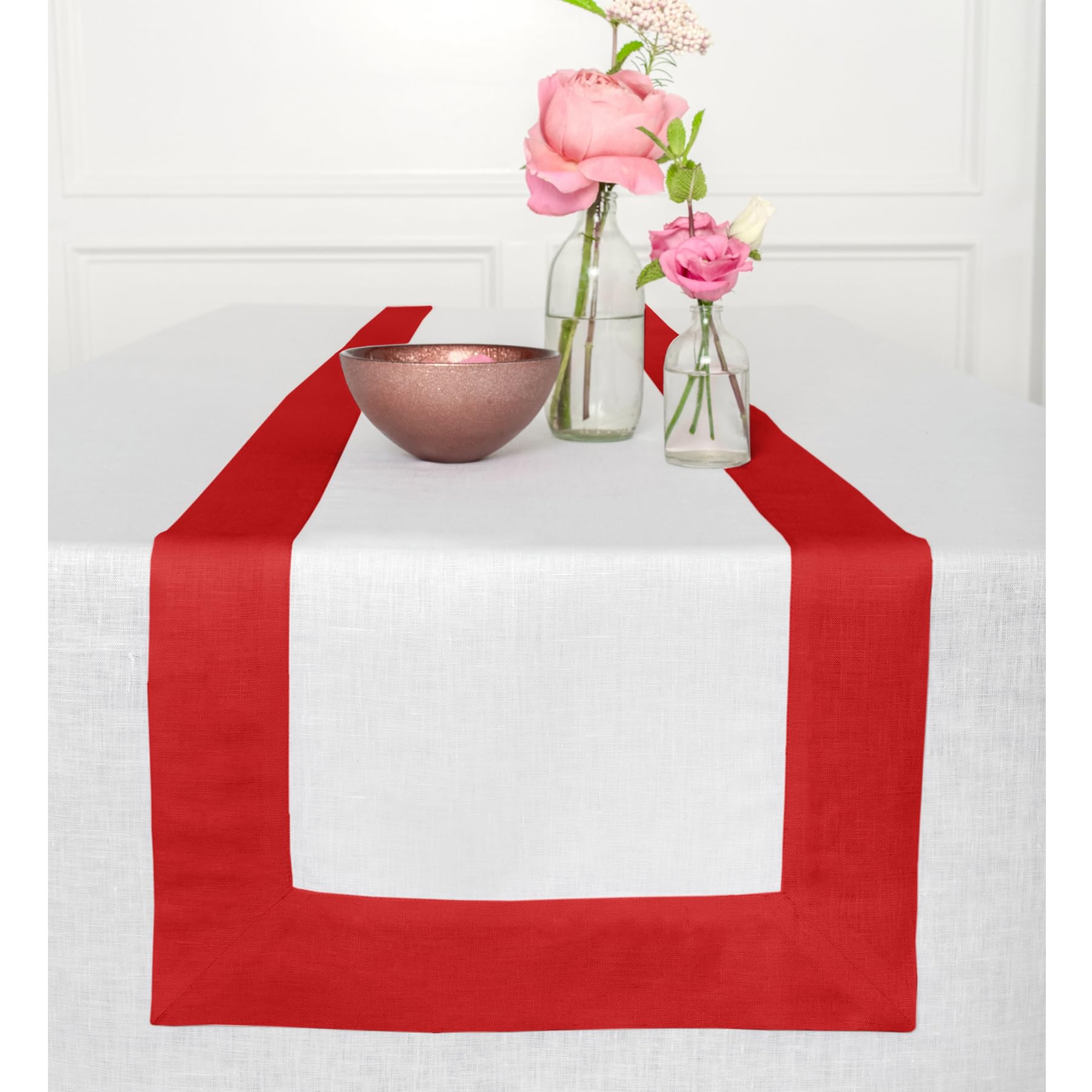 Amazon.com: Solino Home Linen Table Runner 48 inch – 100% Pure Linen ...