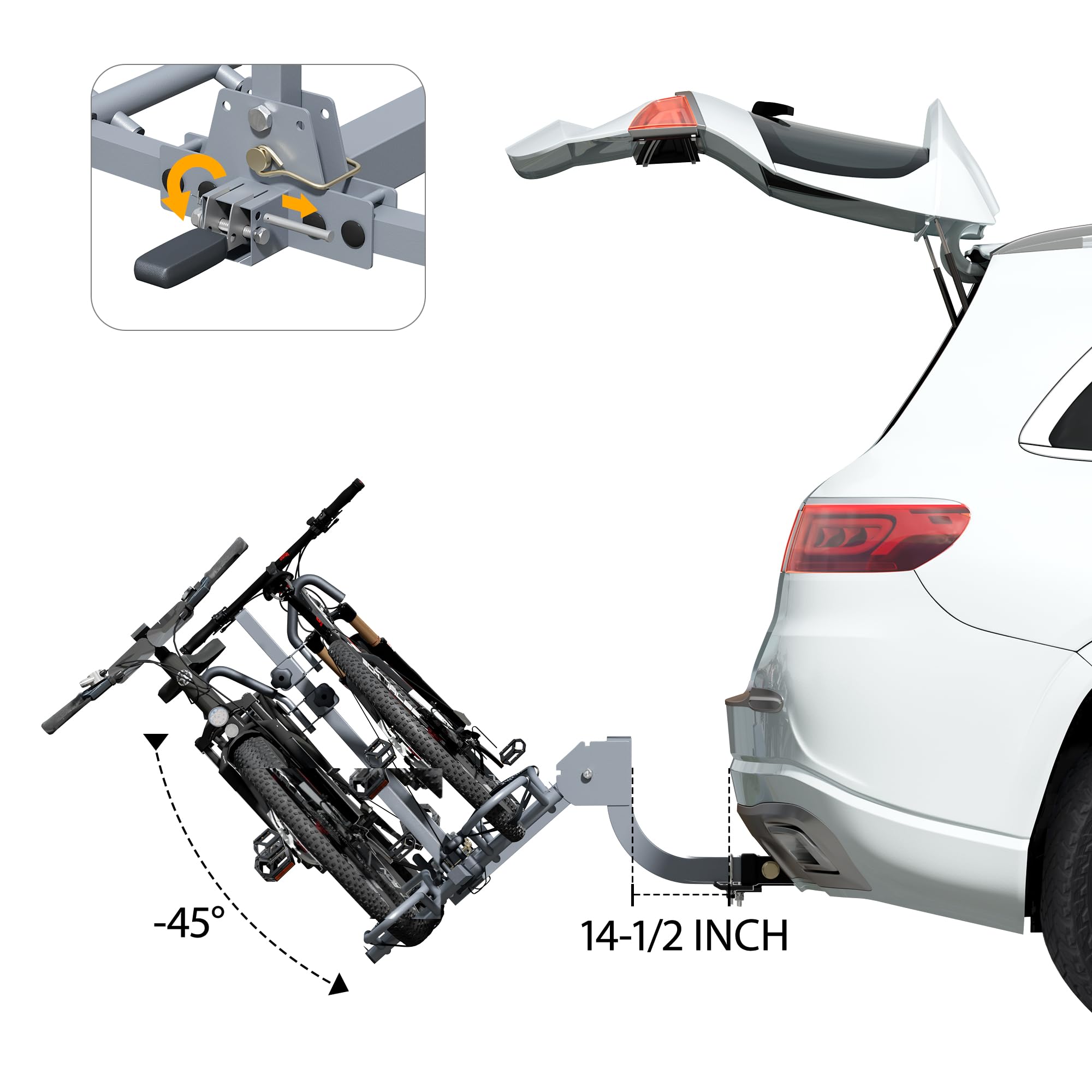 Snapklik.com : WILDROAD E-Bike Hitch Rack, Quick Release Handle Wobble ...