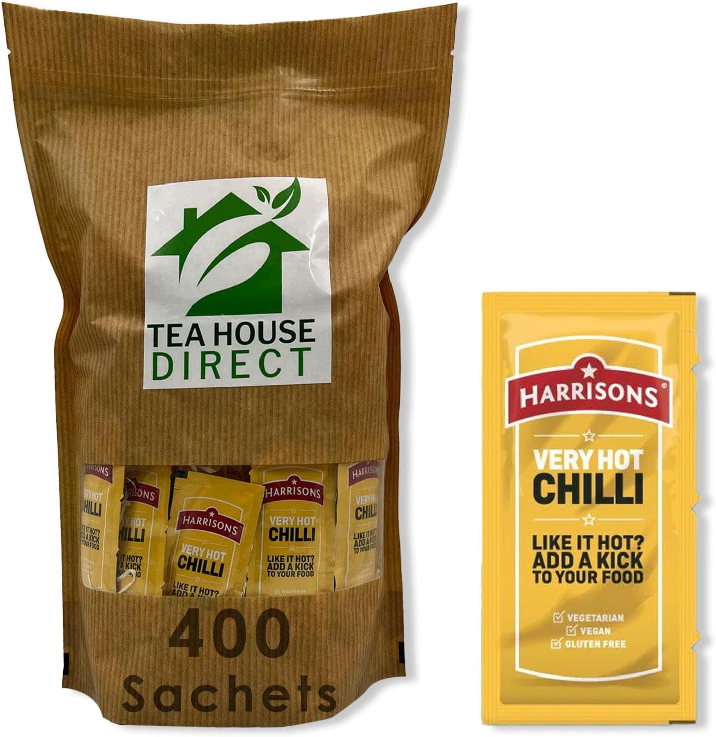 Harrisons Very Hot Chilli Sauce Sachet | Suitable for Vegetarians and ...