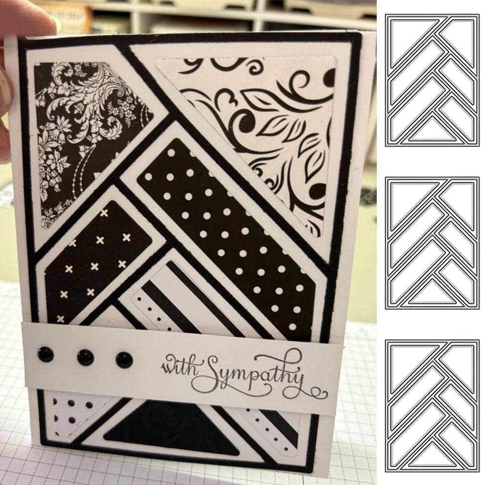 Amazon.com: Silver Cutting Dies for Card Making Rectangle Triangle ...