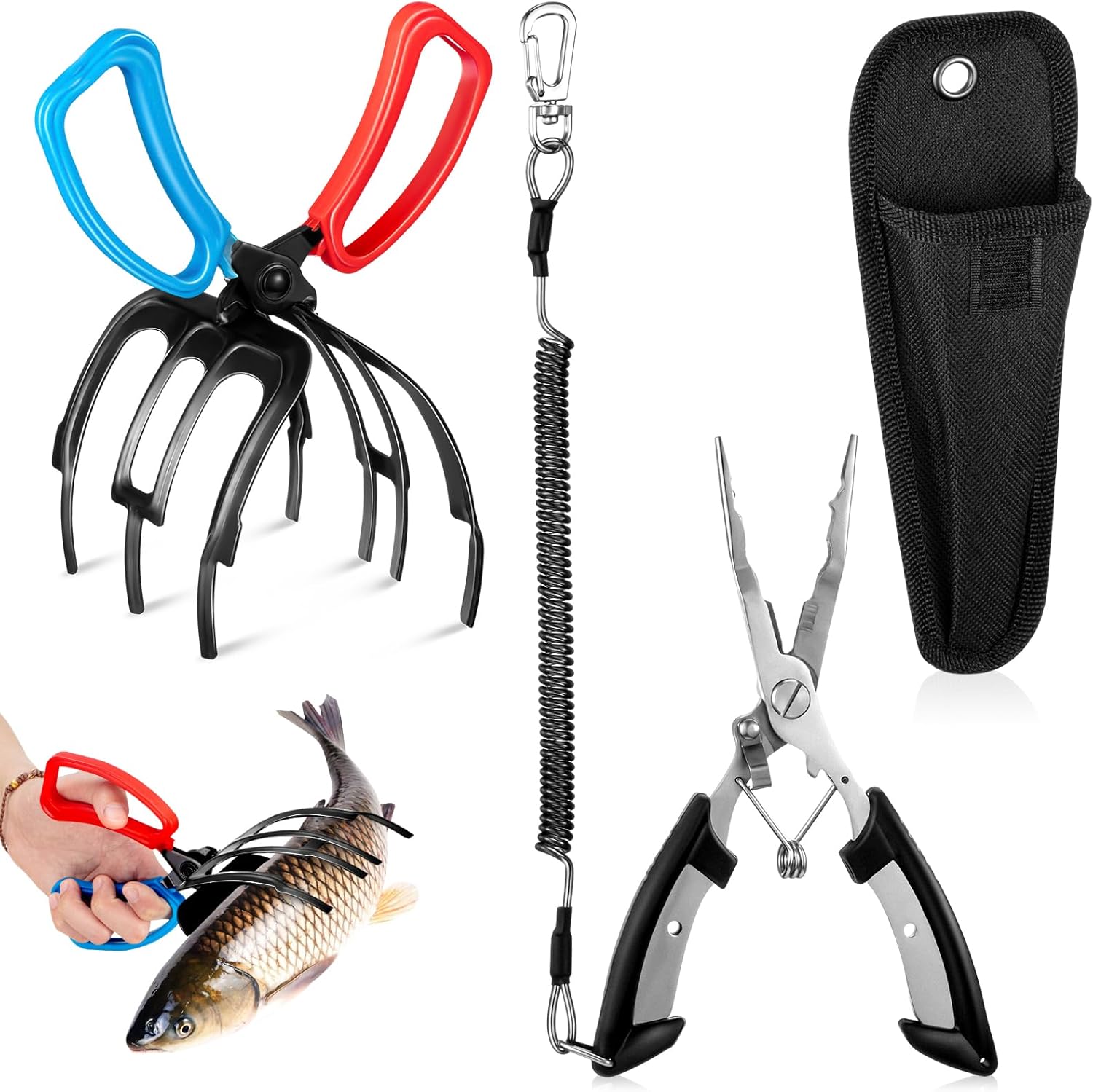 Amazon.com: Mifoci 2 Pcs Fishing Plier and Fishing Gripper, Metal 3 ...