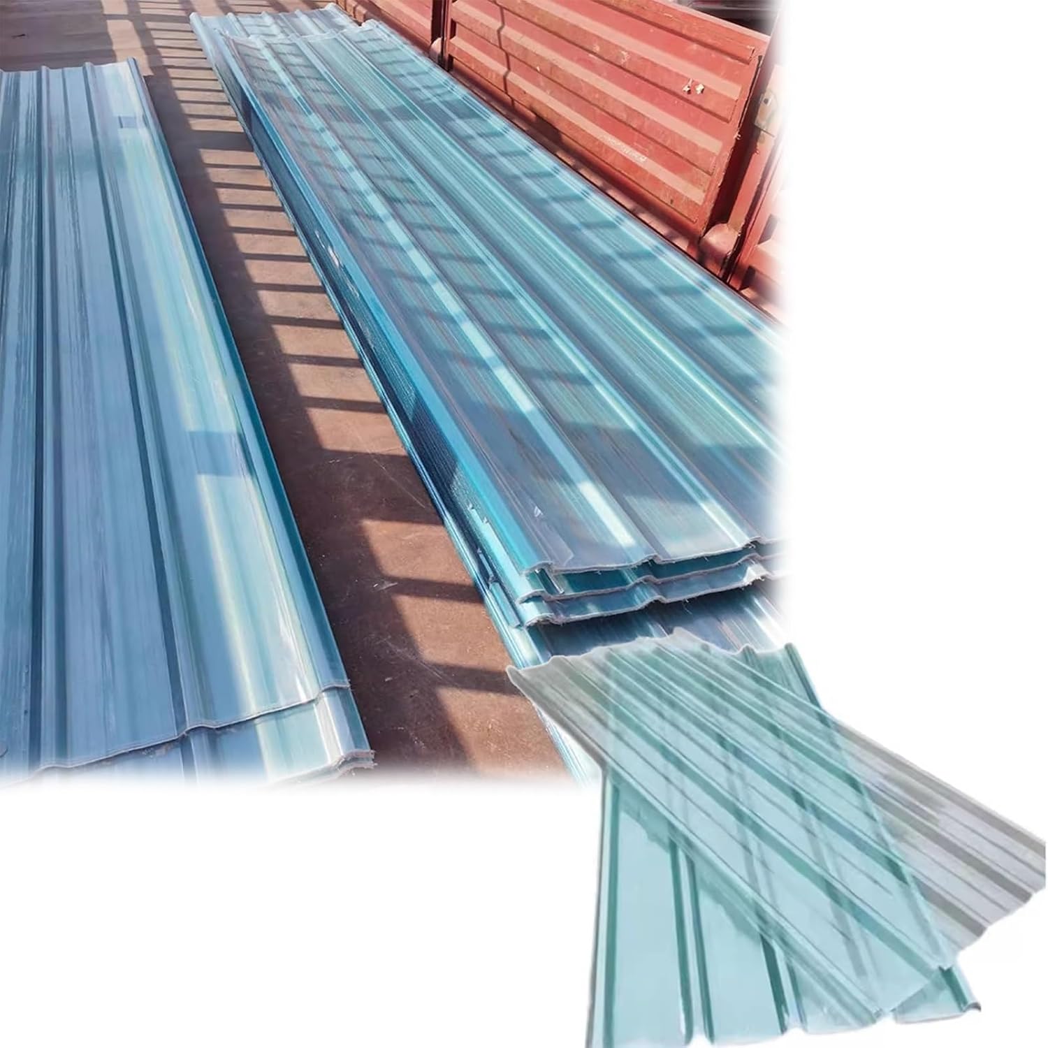 35x63in / 90x160cm Corrugated Bitumen roof Sheet, Transparent 4 Pcs Insulating Roofing Cladding ...