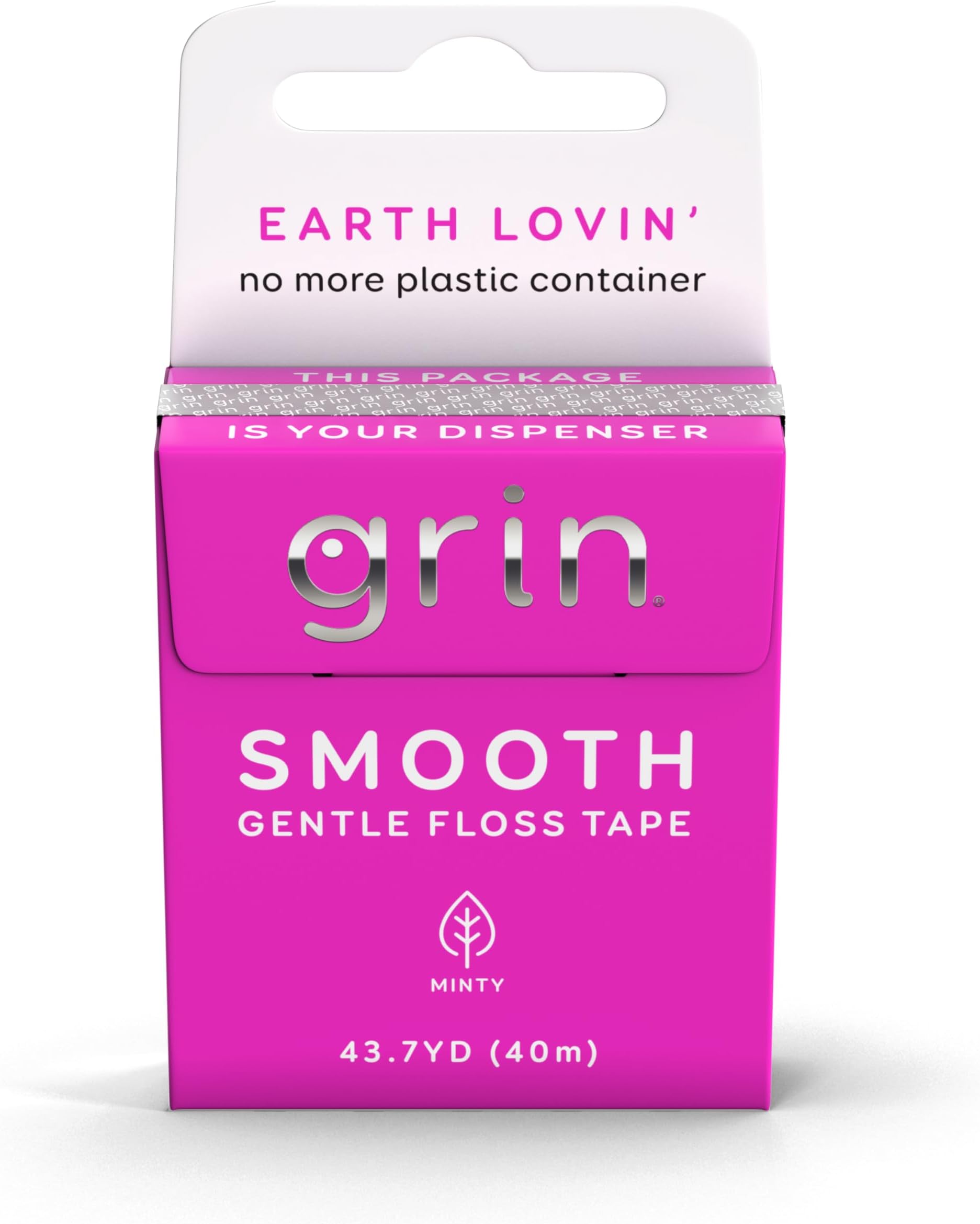 Amazon.com : GRIN Smooth Floss Box, Gentle Floss Tape, 43.7 Yards (40M ...