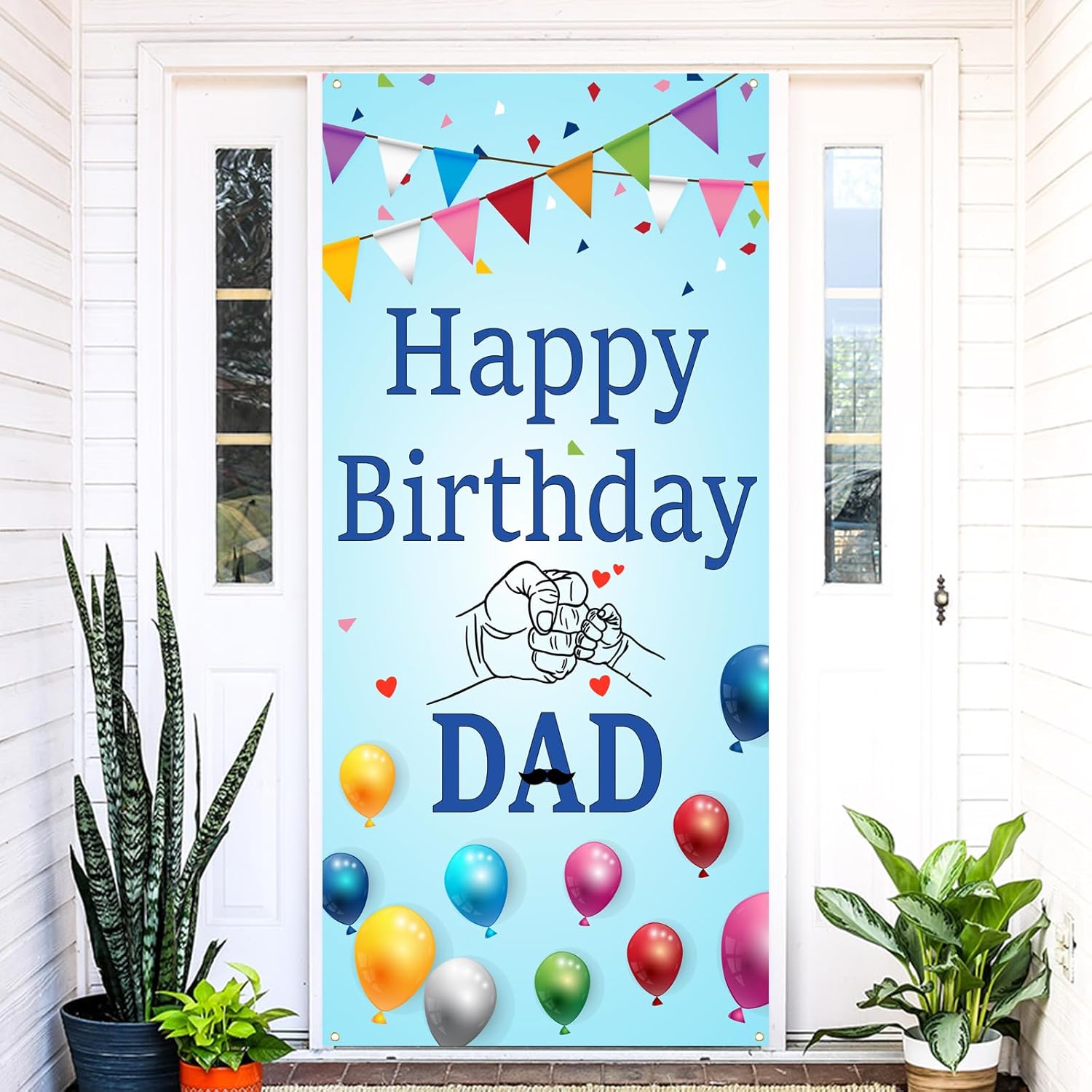 Amazon.com: Labakita Blue Happy Birthday Dad Door Banner, Men's ...