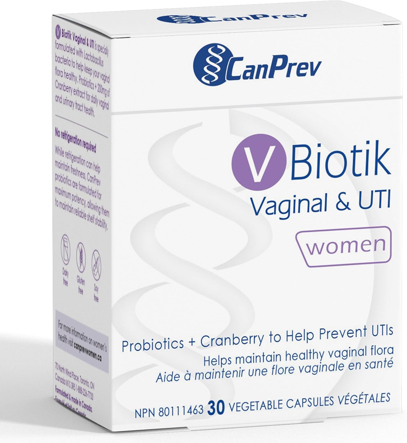 CanPrev V-Biotik Women’s Probiotic Supplement, 30 Caps 30-Day Supply ...