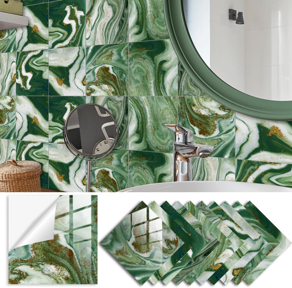 Amazon.com: Lukery 10 Sheet Peel and Stick Tile Waterproof Backsplash ...