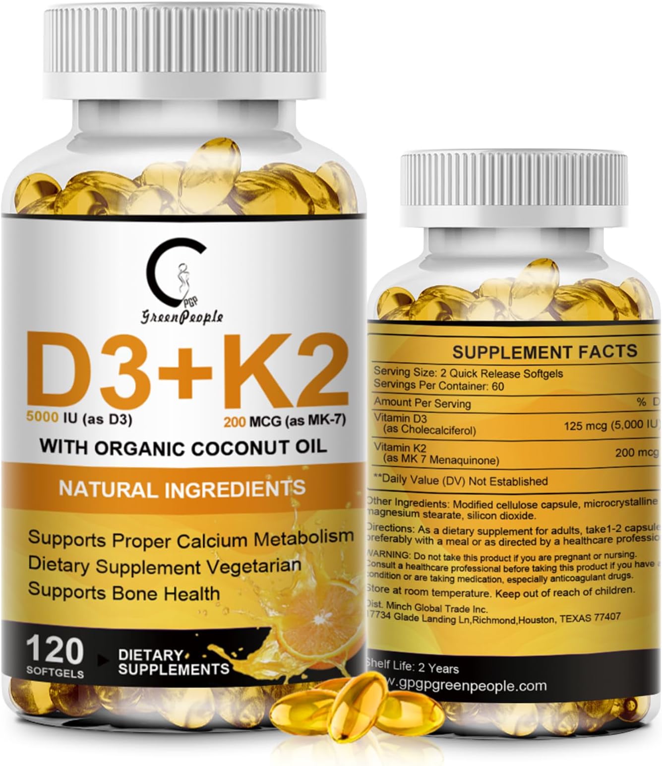 Amazon.com: Nature Made Vitamin D3 K2, 5000 IU (125 mcg) Vitamin D ...