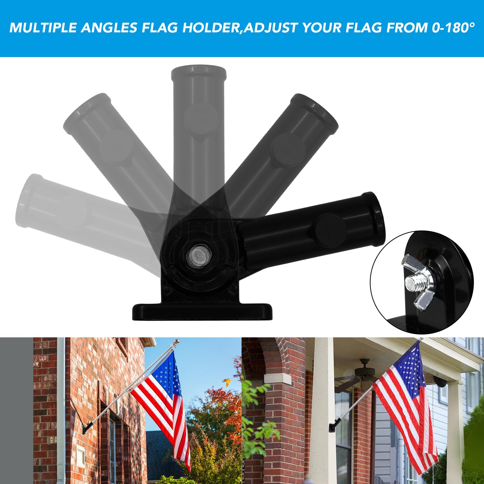 Snapklik.com : Flag Pole Holder For Outside House, Adjustable Flag Pole ...