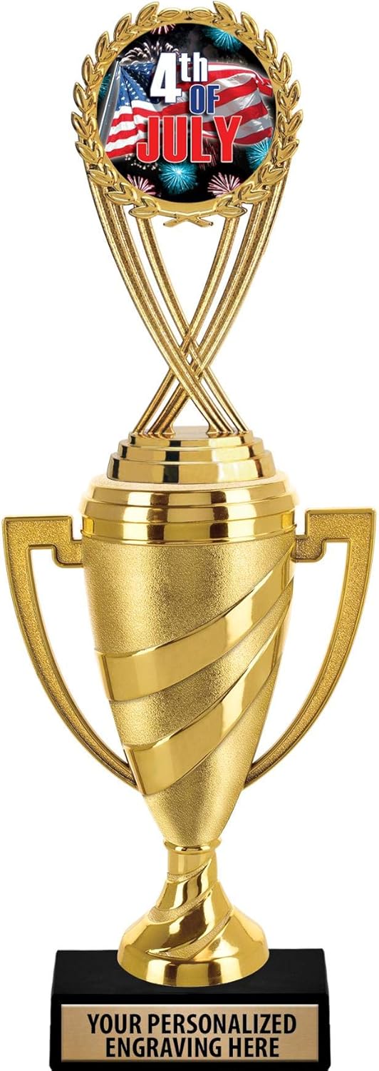 Amazon.com : Crown Awards 4th of July Trophy, 14" Gold Cup 4th of July ...