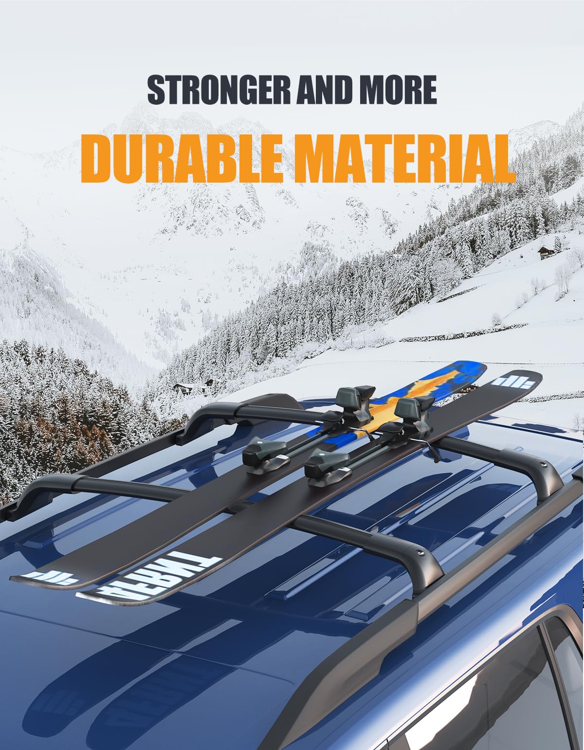 Snapklik.com : KINGGERI 260lbs Lockable Roof Rack Cross Bars Compatible