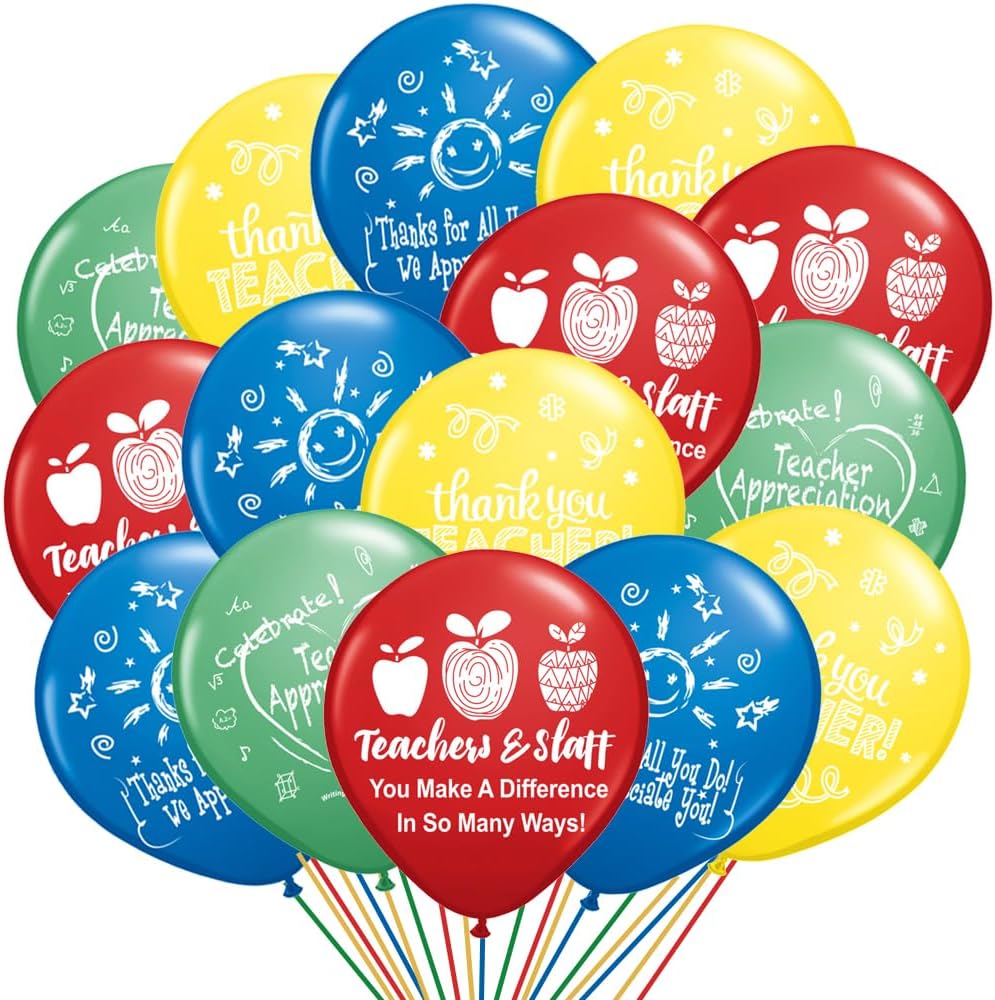 Amazon.com: Know me Teacher Appreciation Week Latex Balloons Thank You ...