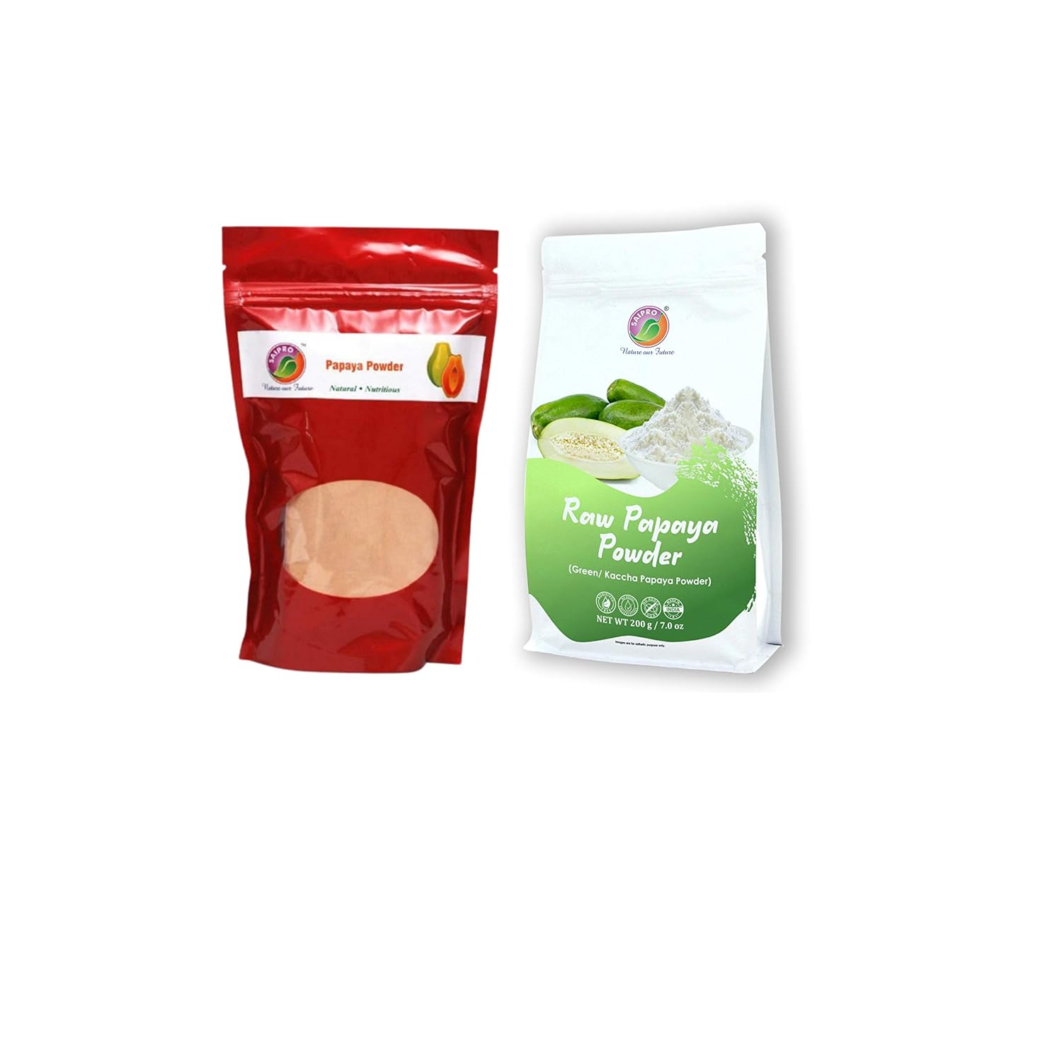 Saipro Raw Papaya Powder 200 g & Ripe Papaya Powder 200 g, Useful for ...