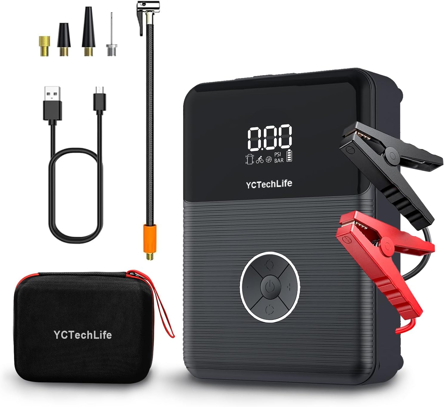 Amazon.com: Jump Starter with Air Compressor, 1500A Car Battery Jump ...