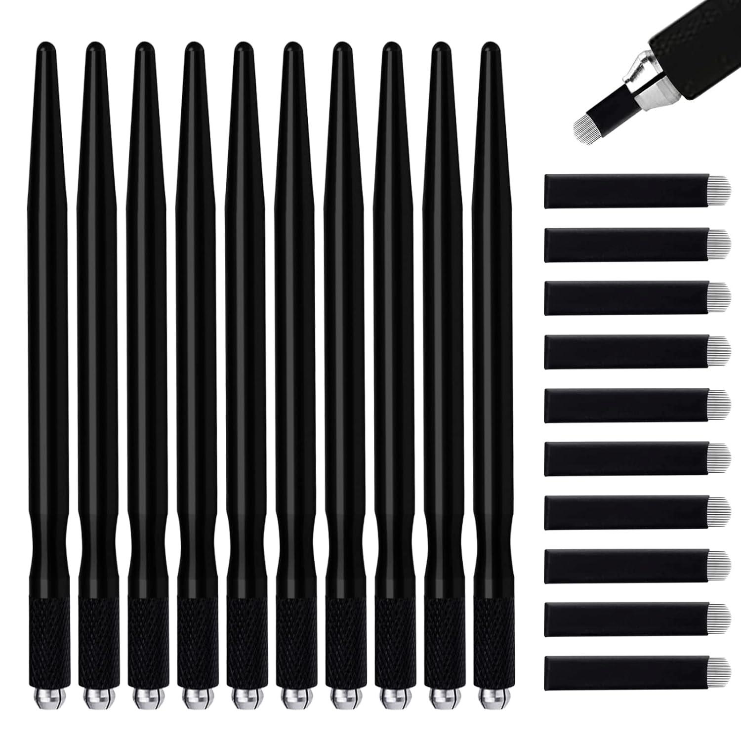 Amazon.com: 10 Pcs Microblading Pens with 10 Pcs Nano 0.18mm 18 Pins U ...