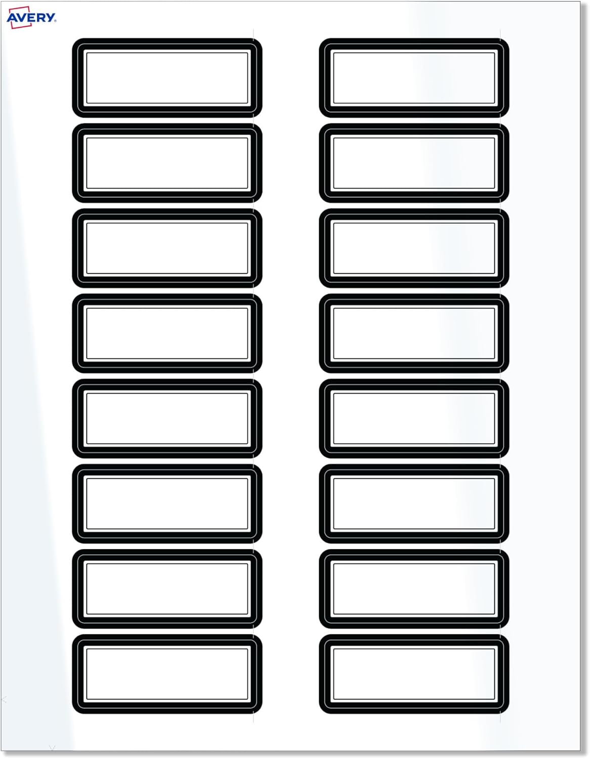 Avery Printable Rectangle Labels, Sure Feed Technology, Double Black ...