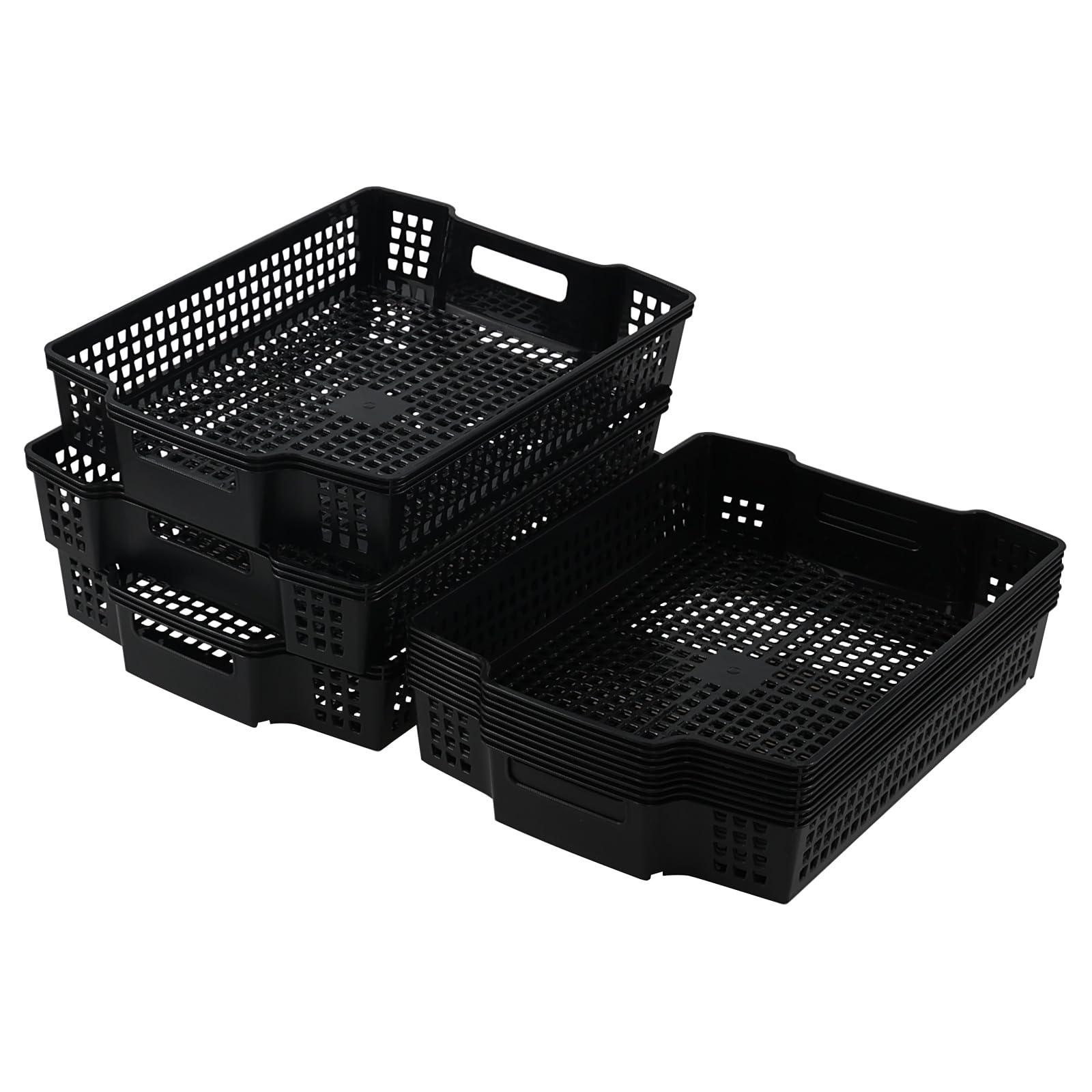 Amazon.com: Rosebloom 6 Packs Plastic Stackable Storage Tray Baskets ...