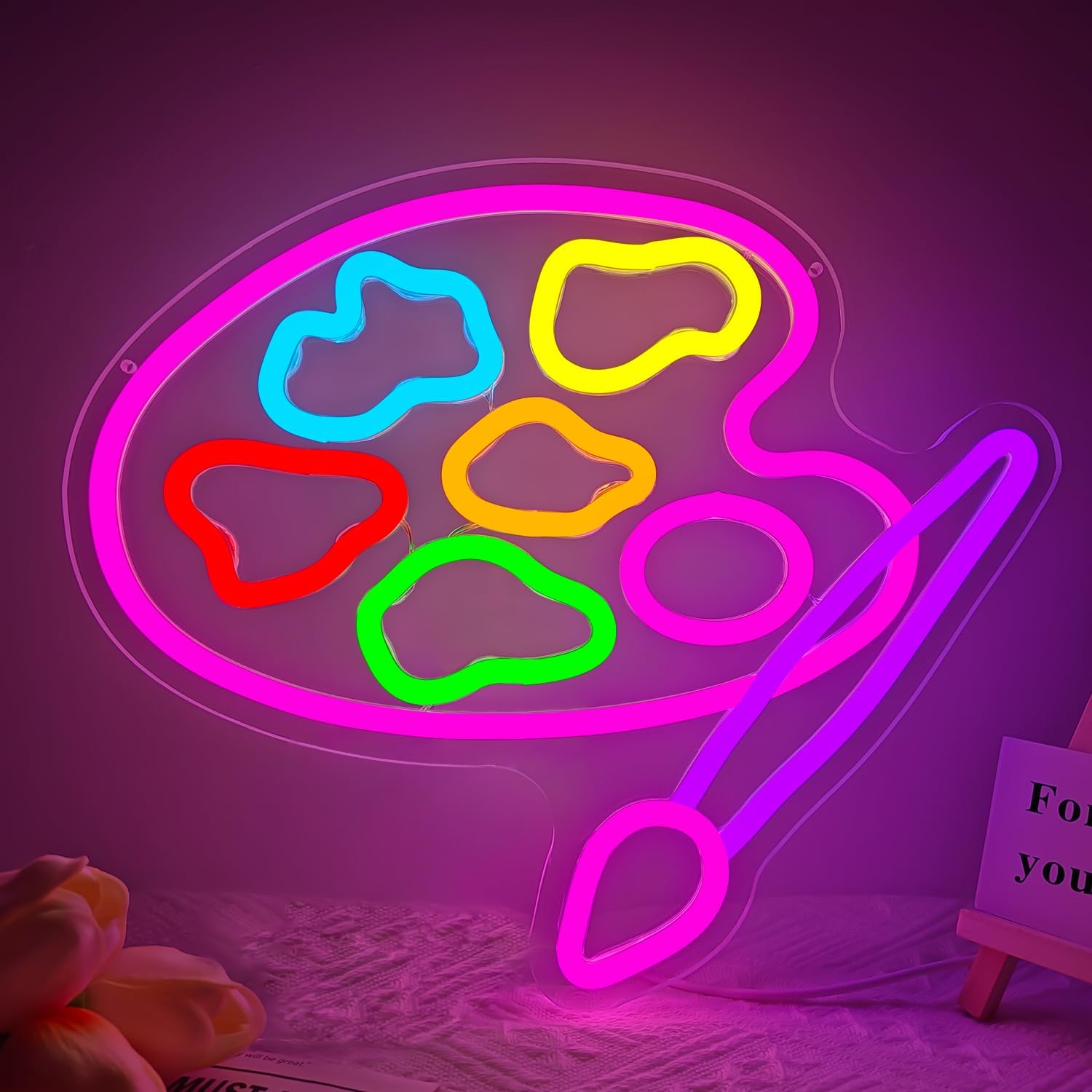 Paint Palette Neon Sign Art Classroom Decor Artist Palette Led Neon ...