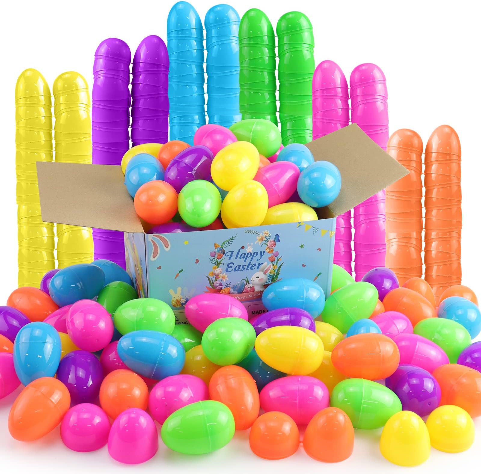 Amazon.com: Motiloo 72 Pieces 2.3 Inch Plastic Easter Eggs, Fillable ...