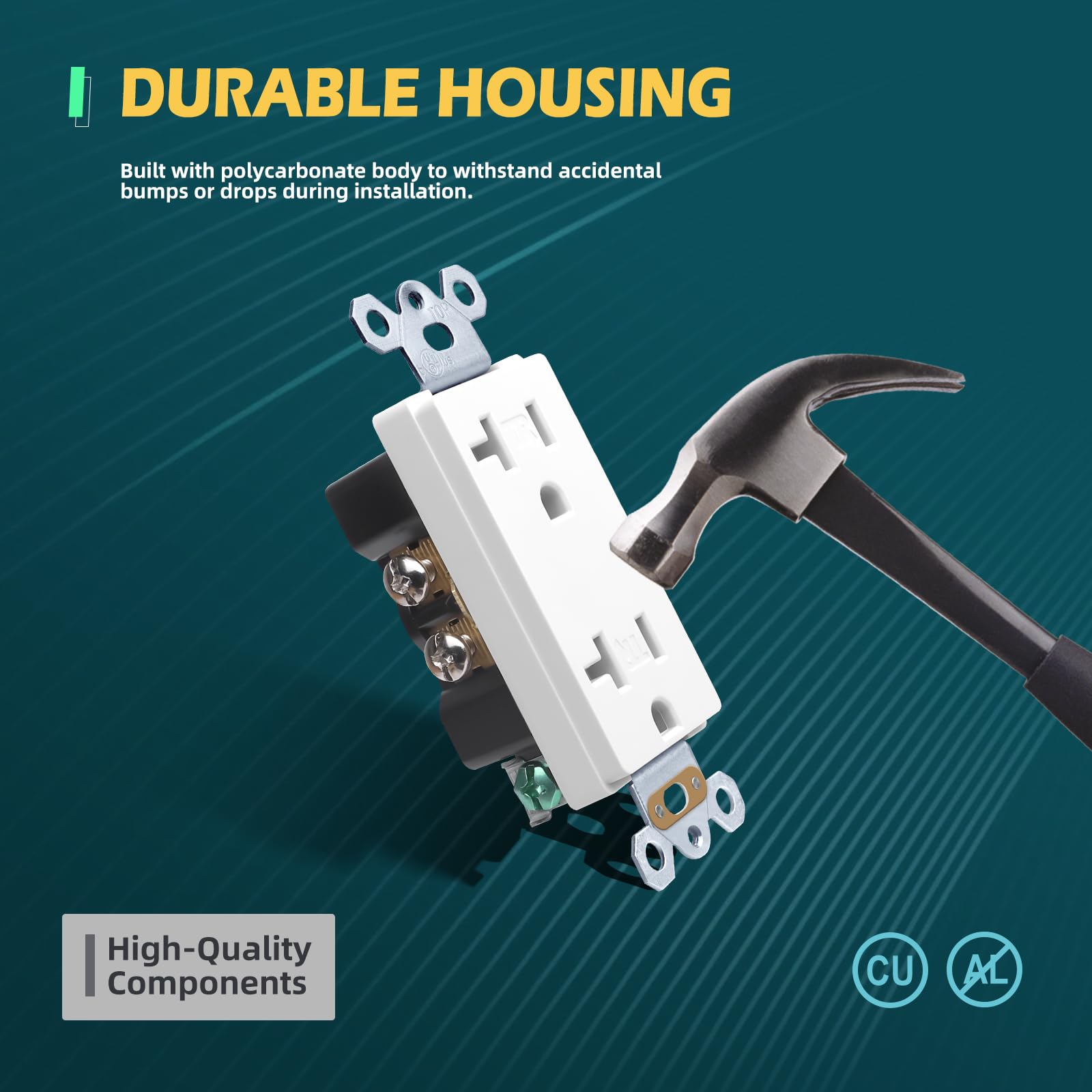 Snapklik.com : Decorator Receptacle, 20A Duplex Tamper Resistant ...